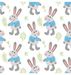 Cute rabbits seamless pattern Royalty Free Vector Image