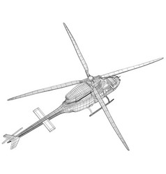 Blueprint helicopter wireframe concept Royalty Free Vector