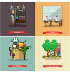 Top view school concept in Royalty Free Vector Image