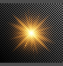 Gold star burst golden light explosion isolated Vector Image