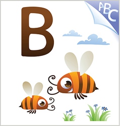 Animal alphabet for kids b for bee Royalty Free Vector Image