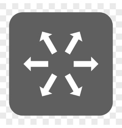 Radial Arrows Rounded Square Button Royalty Free Vector