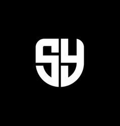 Sy monogram logo circle ribbon style outline Vector Image