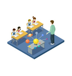 School education isometric 3d set Royalty Free Vector Image
