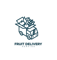 Fruit delivery service logo Royalty Free Vector Image