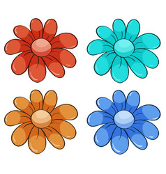 Isolated set flowers Royalty Free Vector Image