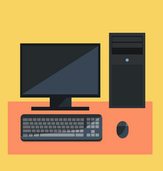 Flat hands typing on white keyboard with laptop Vector Image