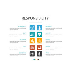 Core values infographic 10 option color design Vector Image