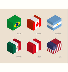Set isometric 3d boxes Royalty Free Vector Image