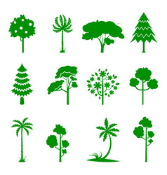 Set green tree icons Royalty Free Vector Image