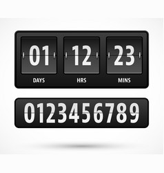 Countdown timer white color mechanical scoreboard Vector Image