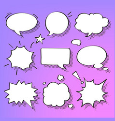 Set of blank template in pop art style comic text Vector Image