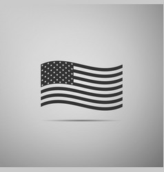 American flag icon on grey background flag usa Vector Image