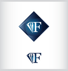 Letter f and diamond shape luxury creative logo Vector Image