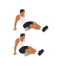 Man doing back extensionshyperextensions exercise Vector Image