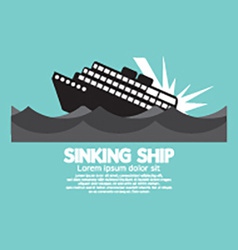 Sinking Ship Black Graphic Royalty Free Vector Image