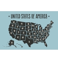 Poster map usa with infographics elements Vector Image