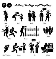 Woman female girl self defense stick figure Vector Image