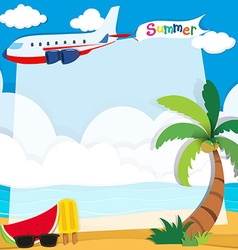 Border design with summer theme Royalty Free Vector Image