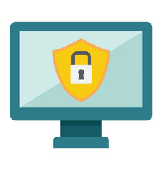 Computer security flat icon protection padlock Vector Image