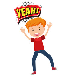 Crying boy with bruises saying stop on white Vector Image