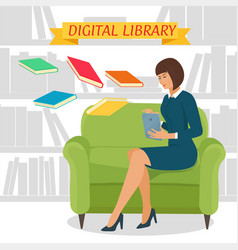 Online library education concept Royalty Free Vector Image