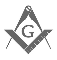 Masonic square and compasses Royalty Free Vector Image