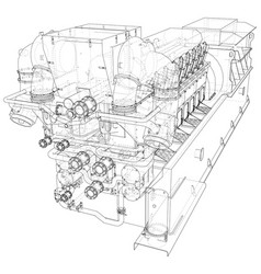 Gas-engine gas engine is an internal combustion Vector Image