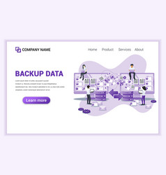 Modern flat design concept backup data copying Vector Image