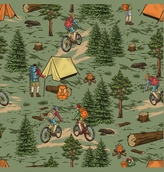 Outdoor recreation colorful seamless pattern Vector Image
