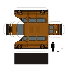 Paper model a red truck Royalty Free Vector Image