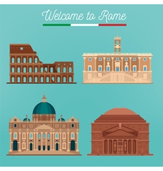 Travel and tourism icons rome Royalty Free Vector Image