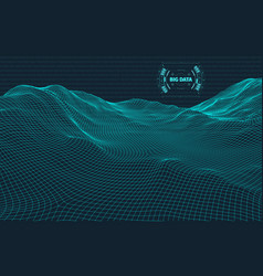 Computer generated binary code landscape on black Vector Image