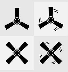Fan and attributes flat icons in set collection Vector Image
