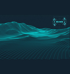 Computer generated binary code landscape on black Vector Image