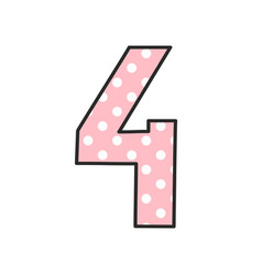 Hand drawn number 3 with polka dots on pastel blue