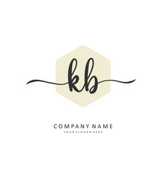 K b kb initial letter handwriting and signature Vector Image