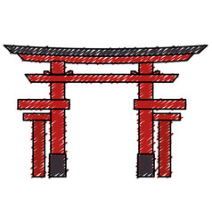 Portal japanese culture icon Royalty Free Vector Image
