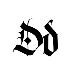 Letter d in the gothic style alphabet Royalty Free Vector