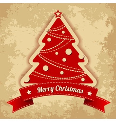 Vintage style christmas tree Royalty Free Vector Image