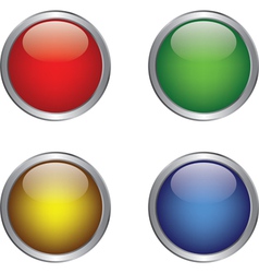 Glossy blue red and green web buttons Royalty Free Vector