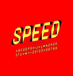 Motion effect font design speedy style alphabet Vector Image