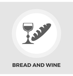 Bread and wine flat icon Royalty Free Vector Image