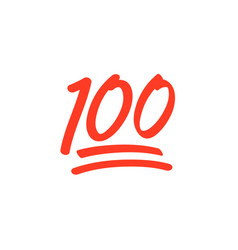 100 hundred emoticon icon 100 emoji score Vector Image