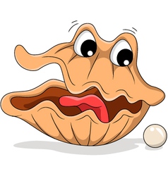 Pearl shell shocked expression Royalty Free Vector Image