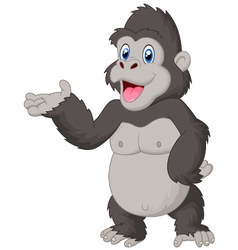 Cartoon silverback gorilla Royalty Free Vector Image