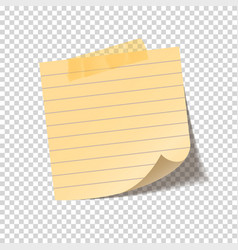 Realistic sticky note with shadow yellow paper Vector Image