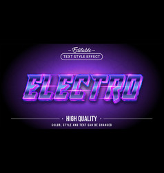 Editable text style effect - electro text style Vector Image
