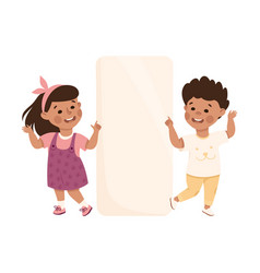 Cute african american black boy and girl kids Vector Image