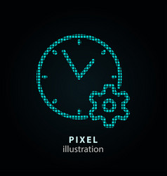Pixel clock Royalty Free Vector Image - VectorStock